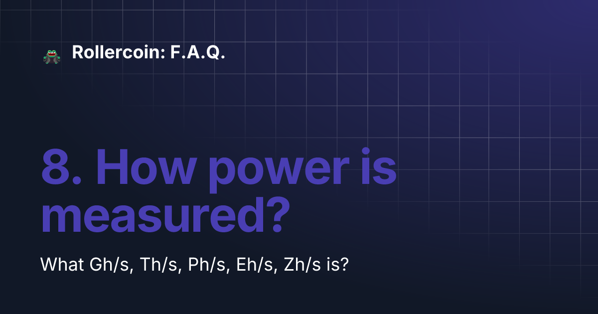 8. How power is measured? | Rollercoin: F.A.Q.